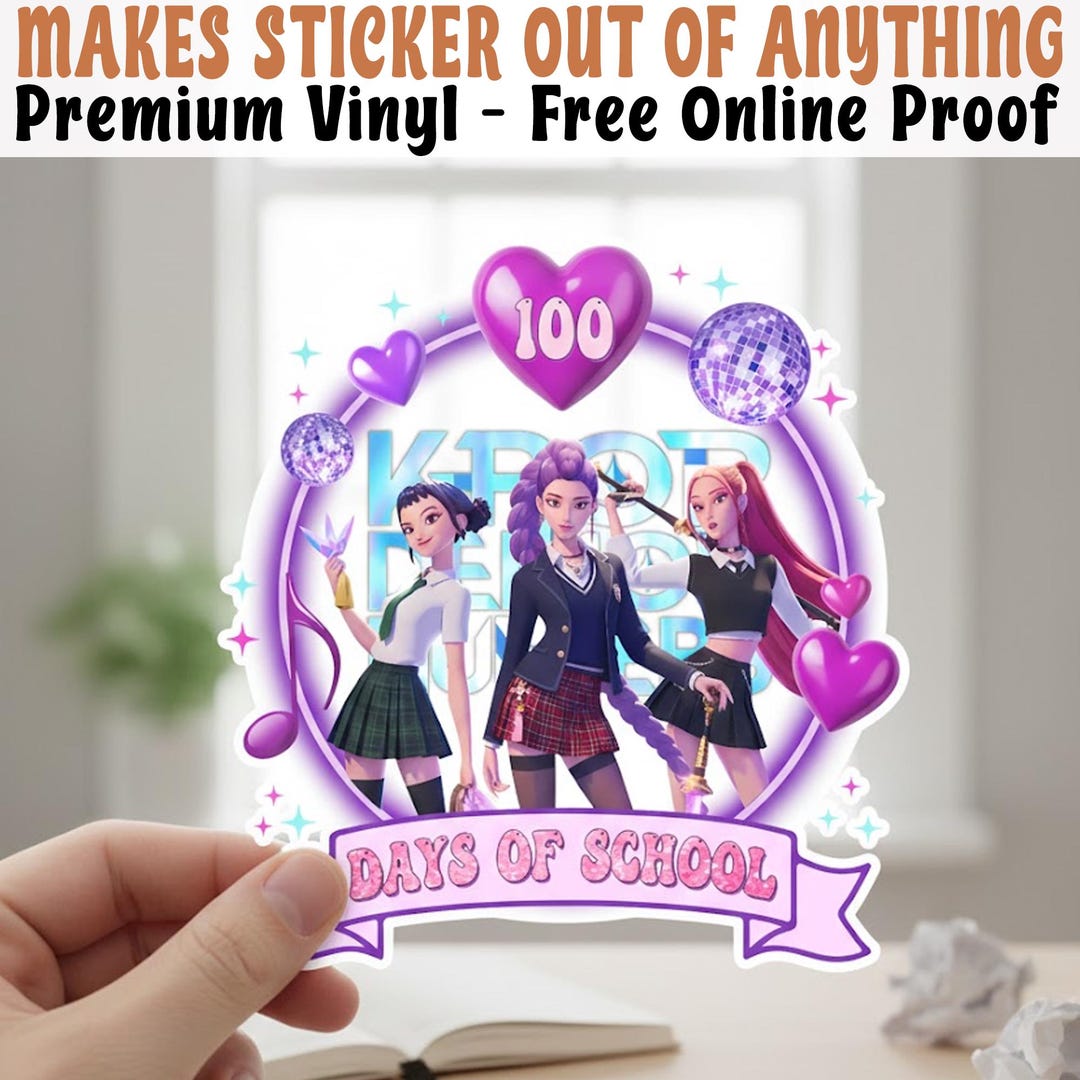 Huntrix 100 Days of School Sticker/car Magnet, Kpop Saja Boys Sticker ...