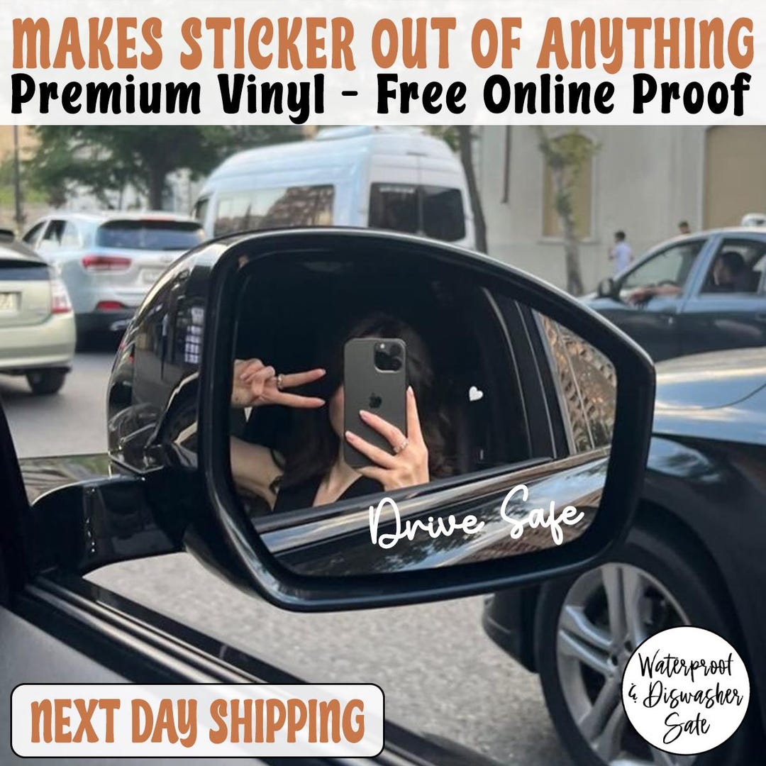 Custom Rear View Mirror Decal, Mirror Sticker, Window Sticker ...