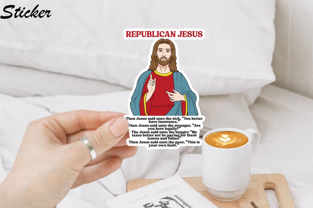 Republican Jesus Anti Trump Sticker/car Magnet, Progressive Sticker ...