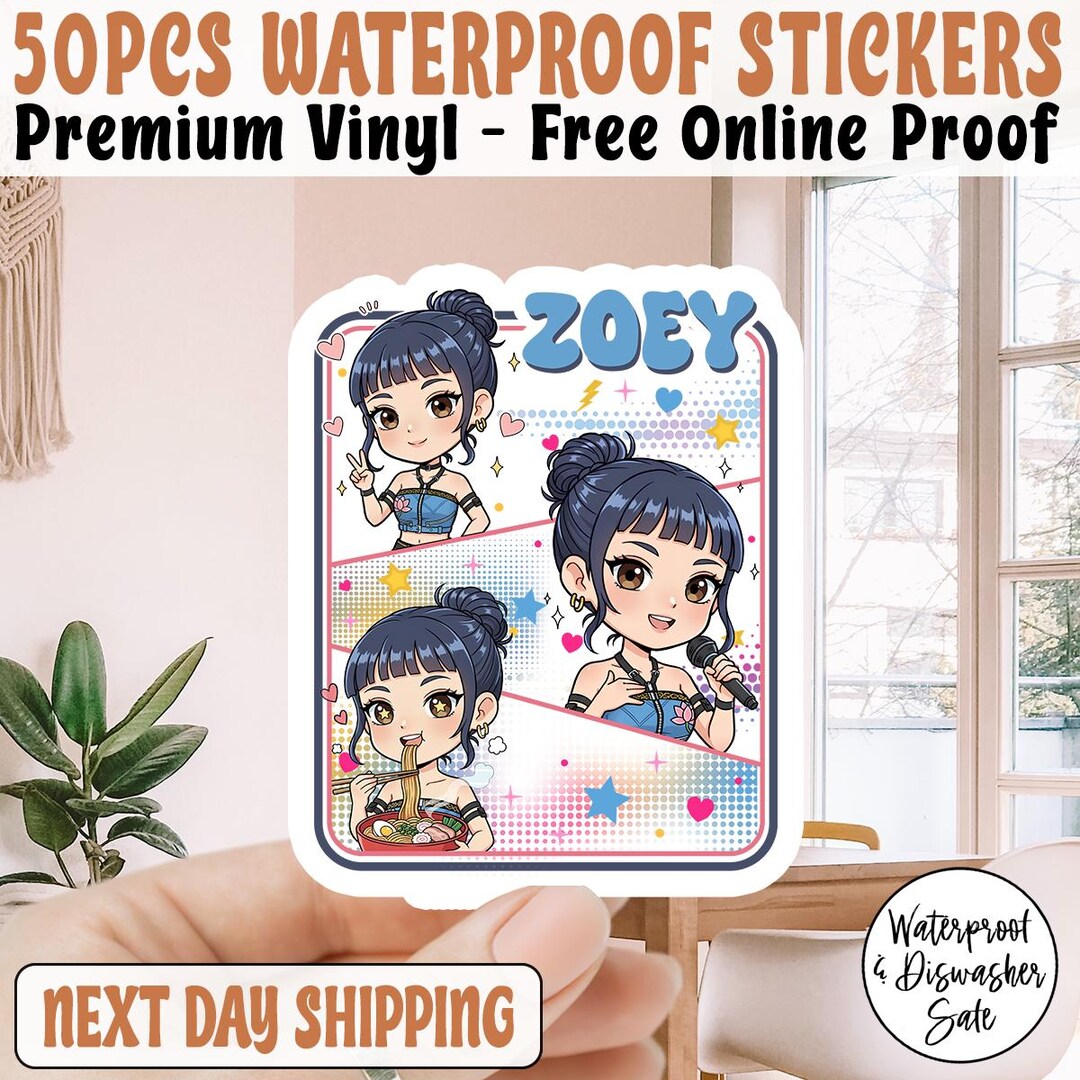 Huntrix Zoey Chibi Kpop Demon Hunters Sticker/car Magnet , Kpop Saja ...