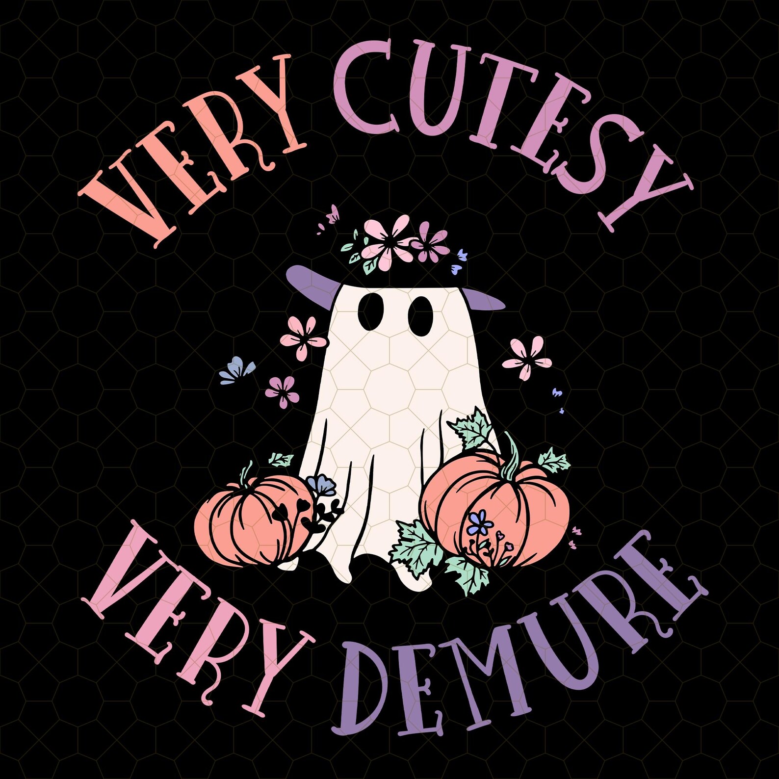 Very Cutesy Very Demure Png, Funny Gen Z Trendy Png, Very Spooky Ghost ...