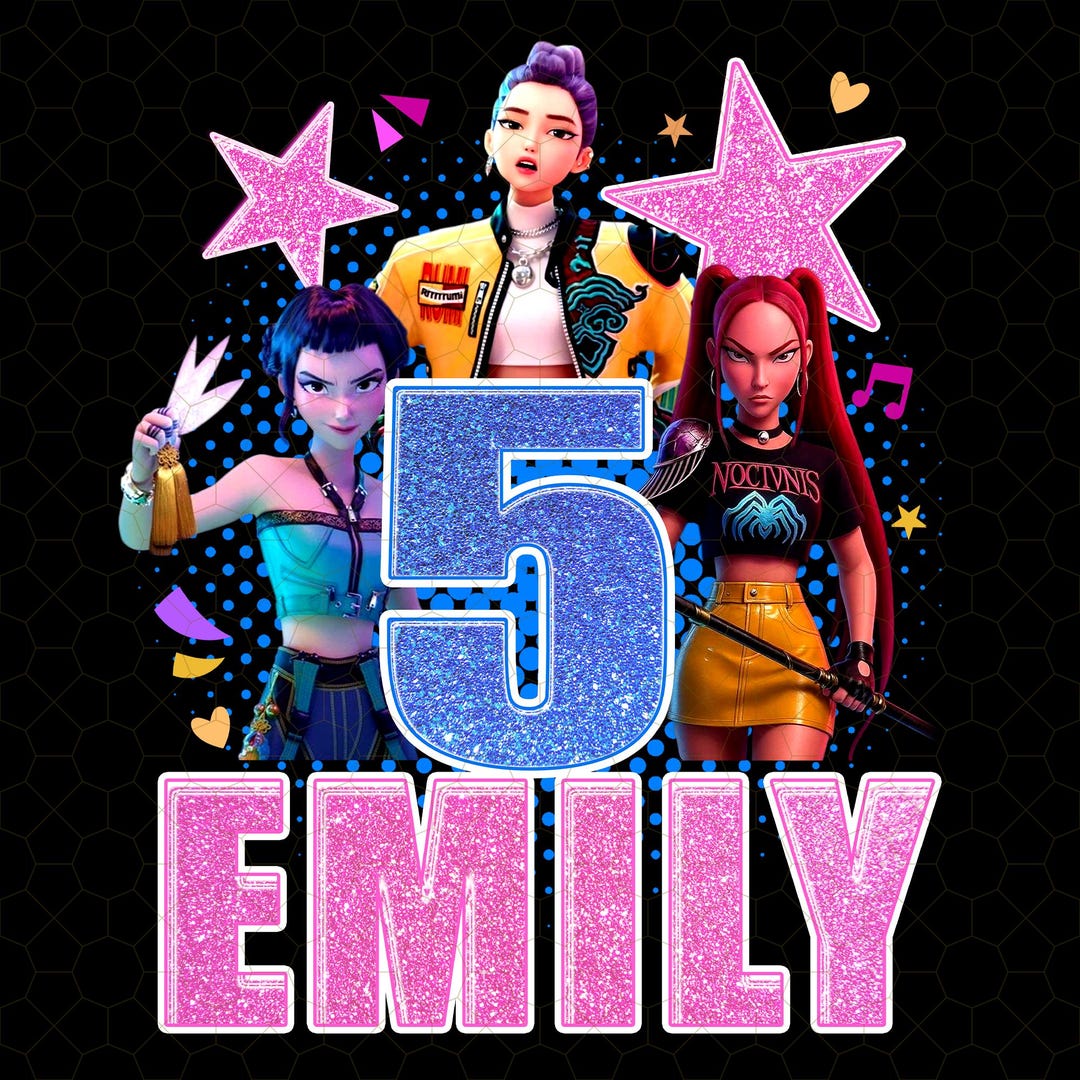 Custom Huntrix Birthday Png, Personalized Kpop Demon Hunter Png ...