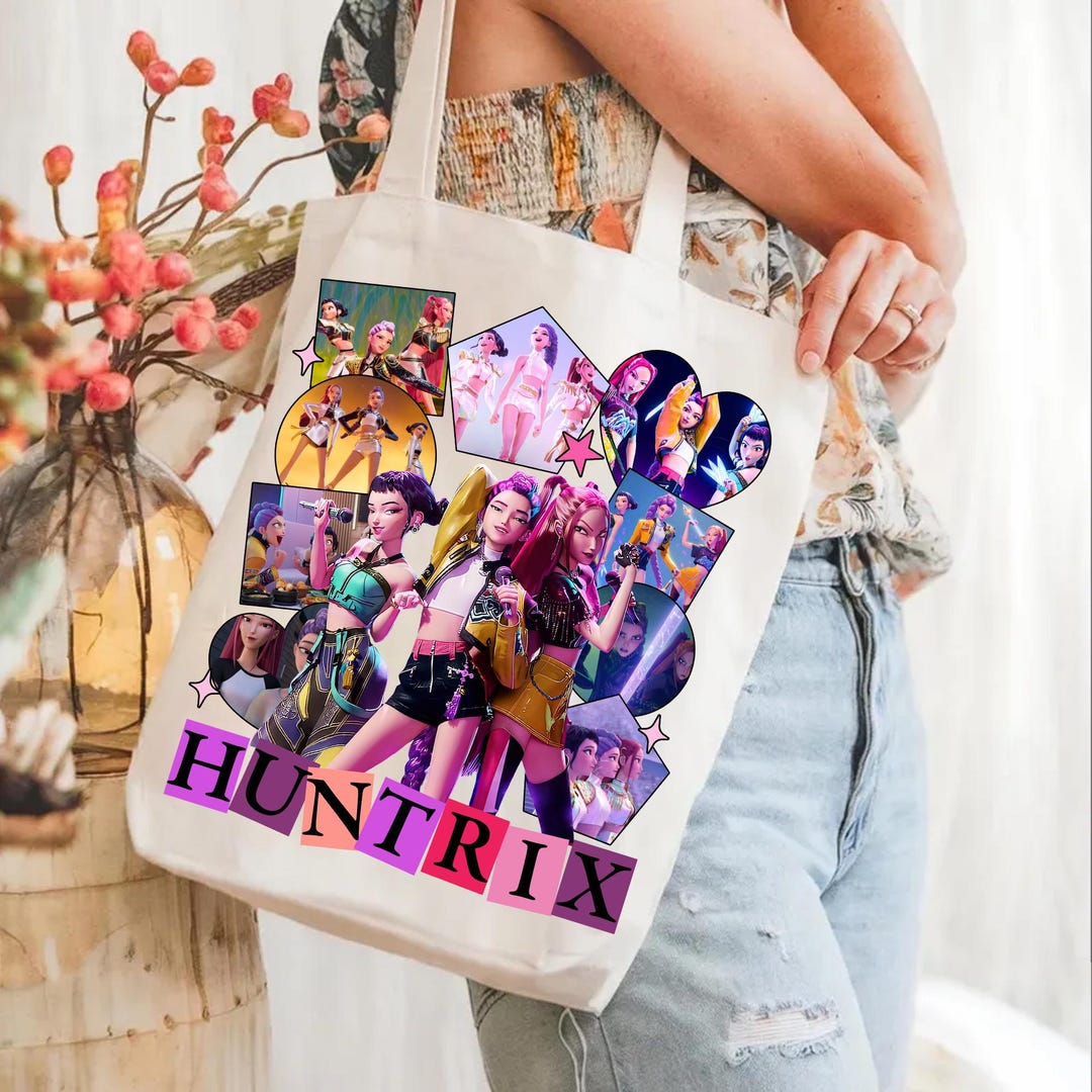 Huntrix Kpop Demon Hunter Tote Bag, Kpop Demon Hunters Tote Bag Bag ...