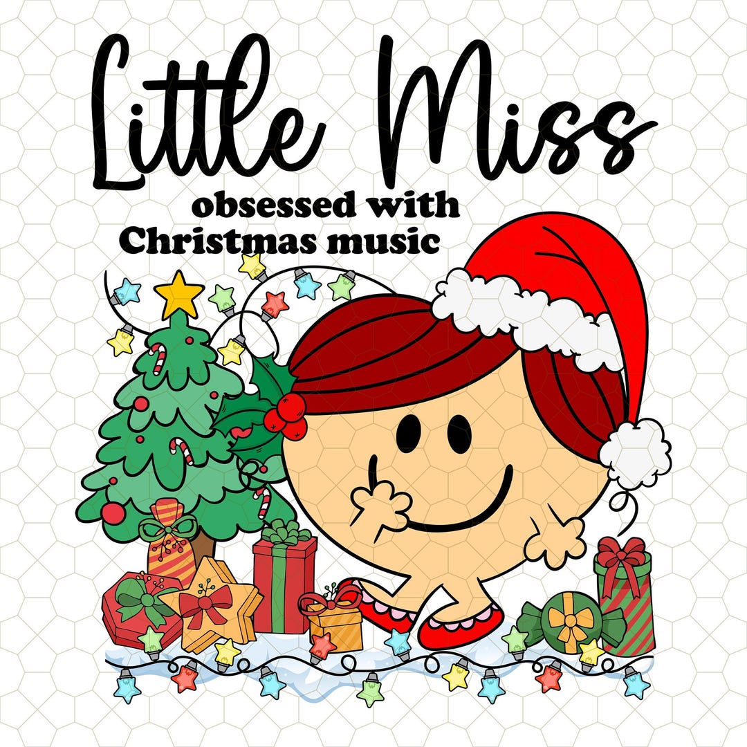 Little Miss Obsessed With Christmas Music Png, Little Miss Christmas ...