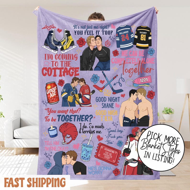 Heated Rivalry Quote Blanket, Hockey Blanket, Sports Lover Blanket ...