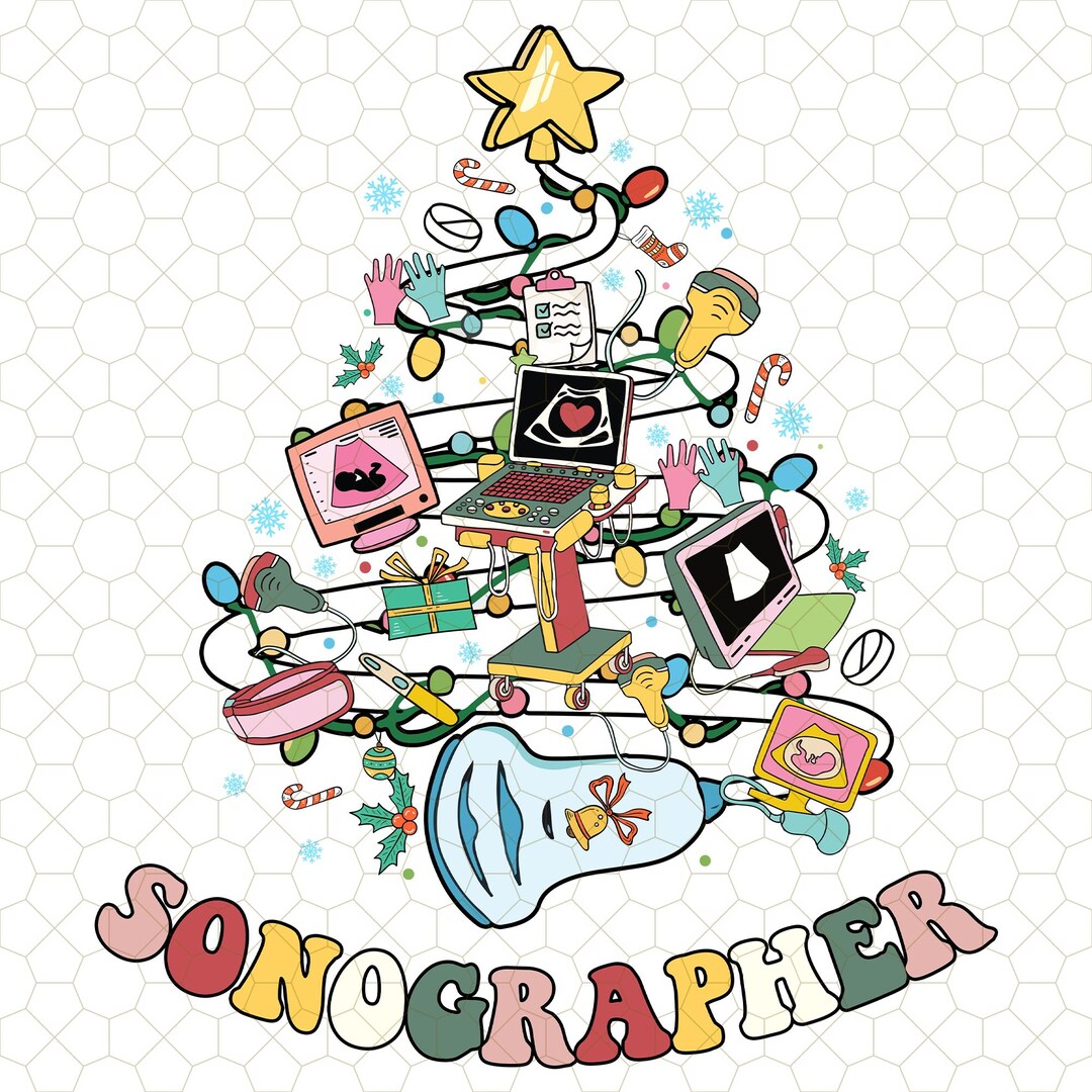 Sonographer Christmas Tree Png, Ultrasound Christmas Png, Santa's ...