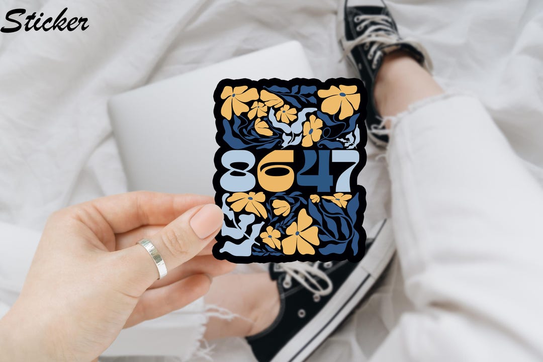 Retro Boho 8647 Sticker/car Magnet, Floral Fck MAGA Fascism, Liberal ...