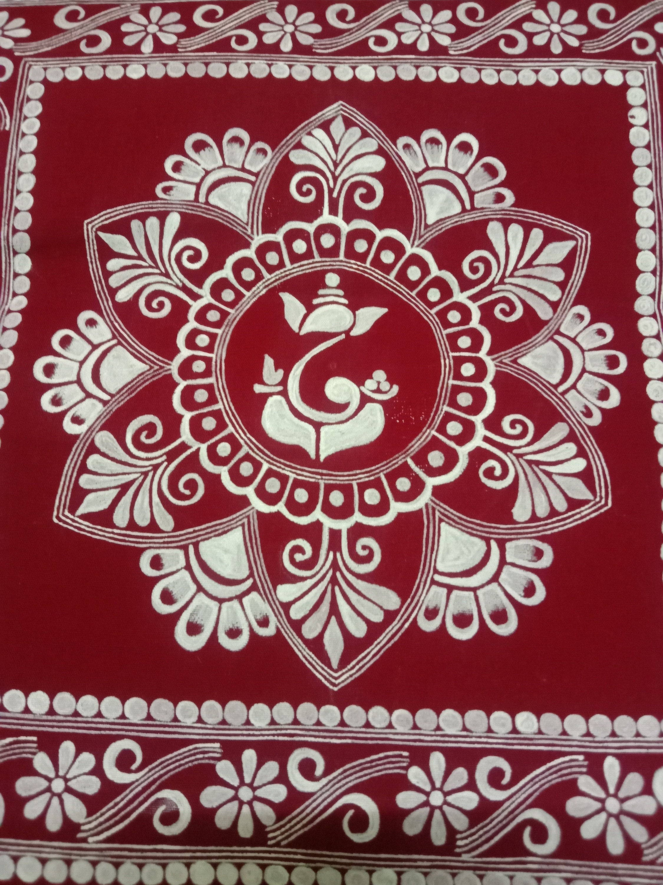 Traditional Pahadi Aipan Lord Ganesha Wall Painting - Etsy Canada