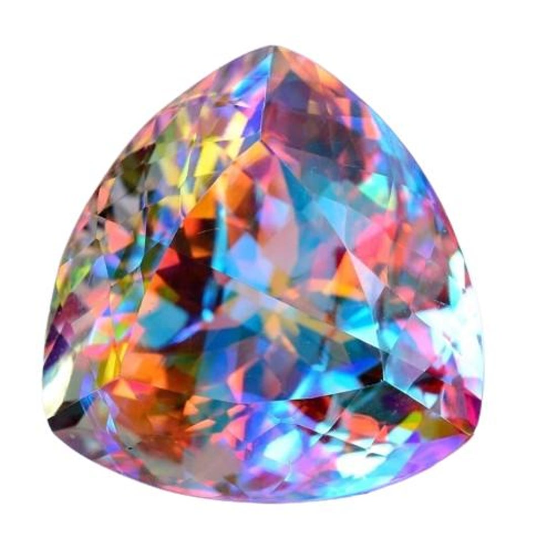 50.00 Ct Rainbow Brazilian Multicolor Trillion Cut Mystic Topaz Loose ...