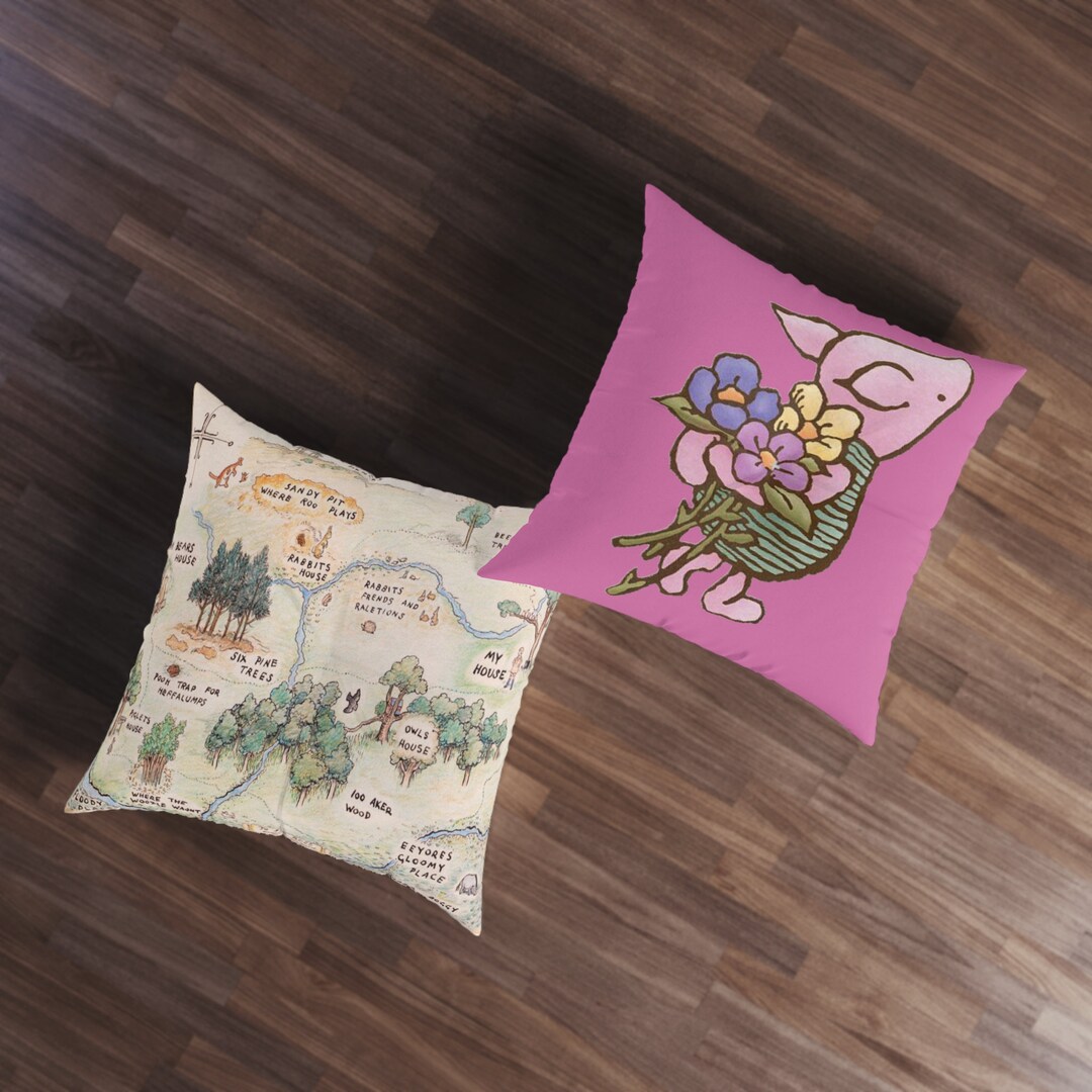 Classic Piglet 1 Pillow With 2-sided Print Tufted Floor Pillow, Square ...