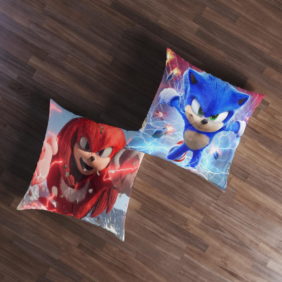 Tufted Floor Pillow Featuring Sonic & Knuckles - Etsy