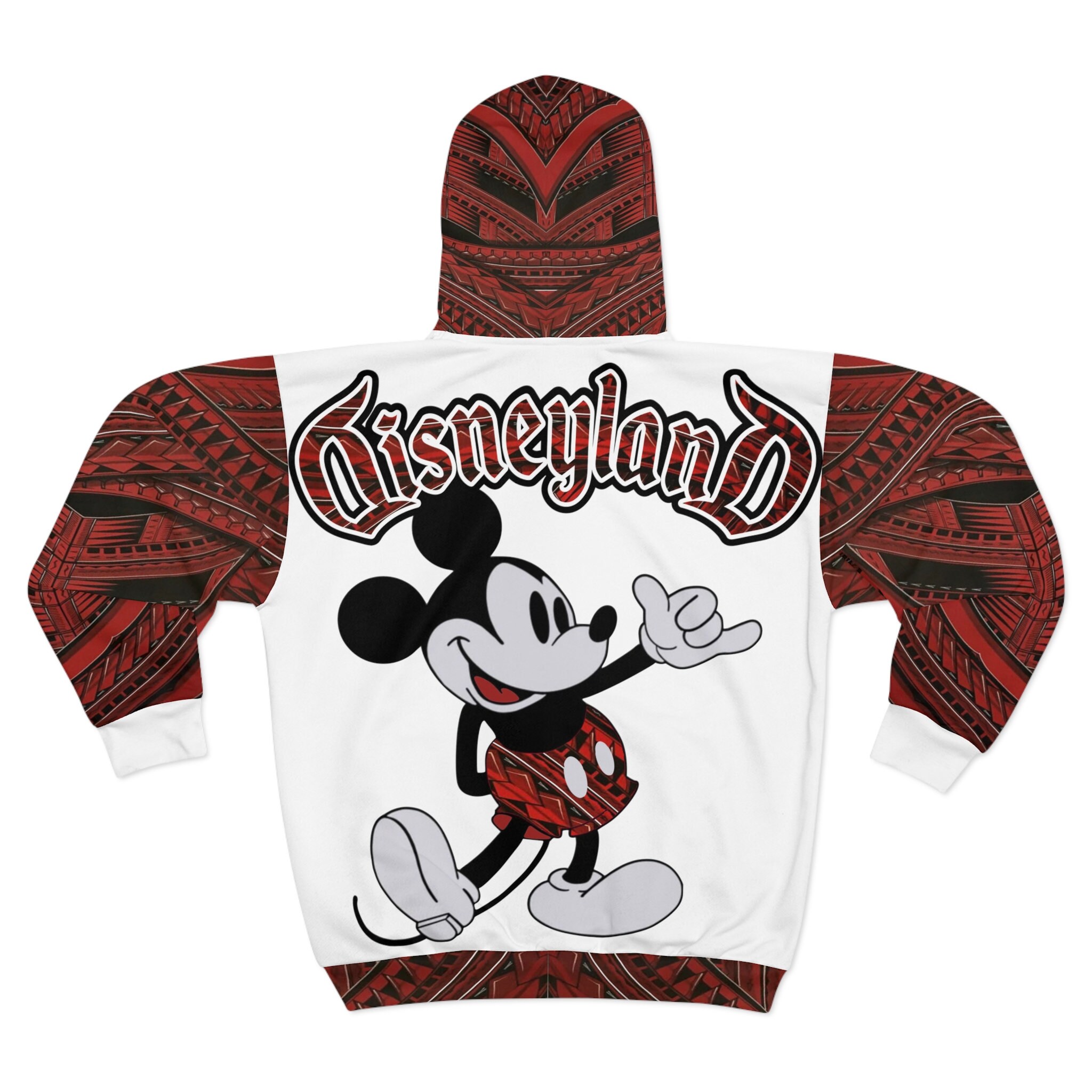 Unisex Polynesian Style Mickey Mouse Shaka Zip Hoodie AOP - Etsy