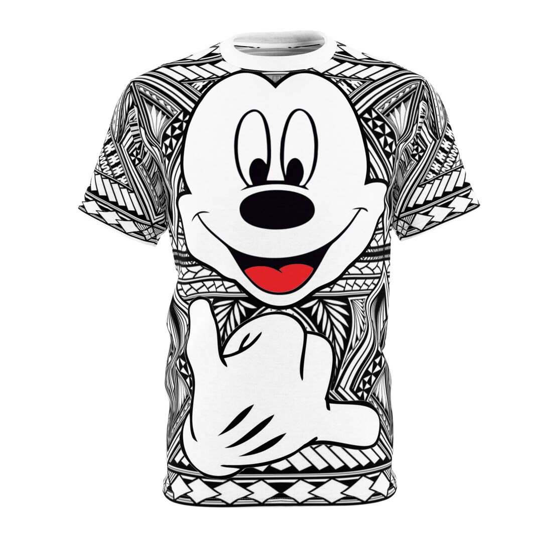 Polynesian Style Mickey Mouse Tribal Hang Loose Shaka Shirt - Etsy
