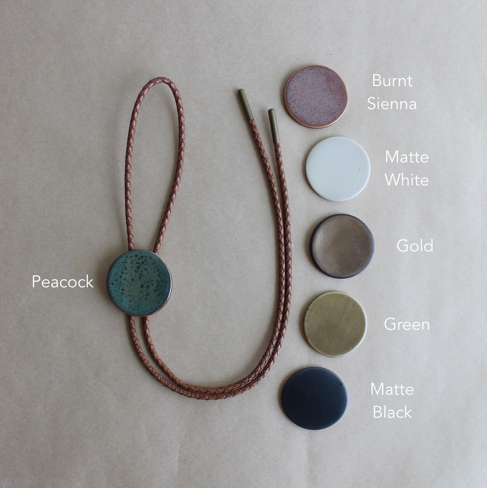 Bolo Tie, Ceramic Bolo Tie, Custom Bolo Tie, White Bolo Tie, Bolo ...
