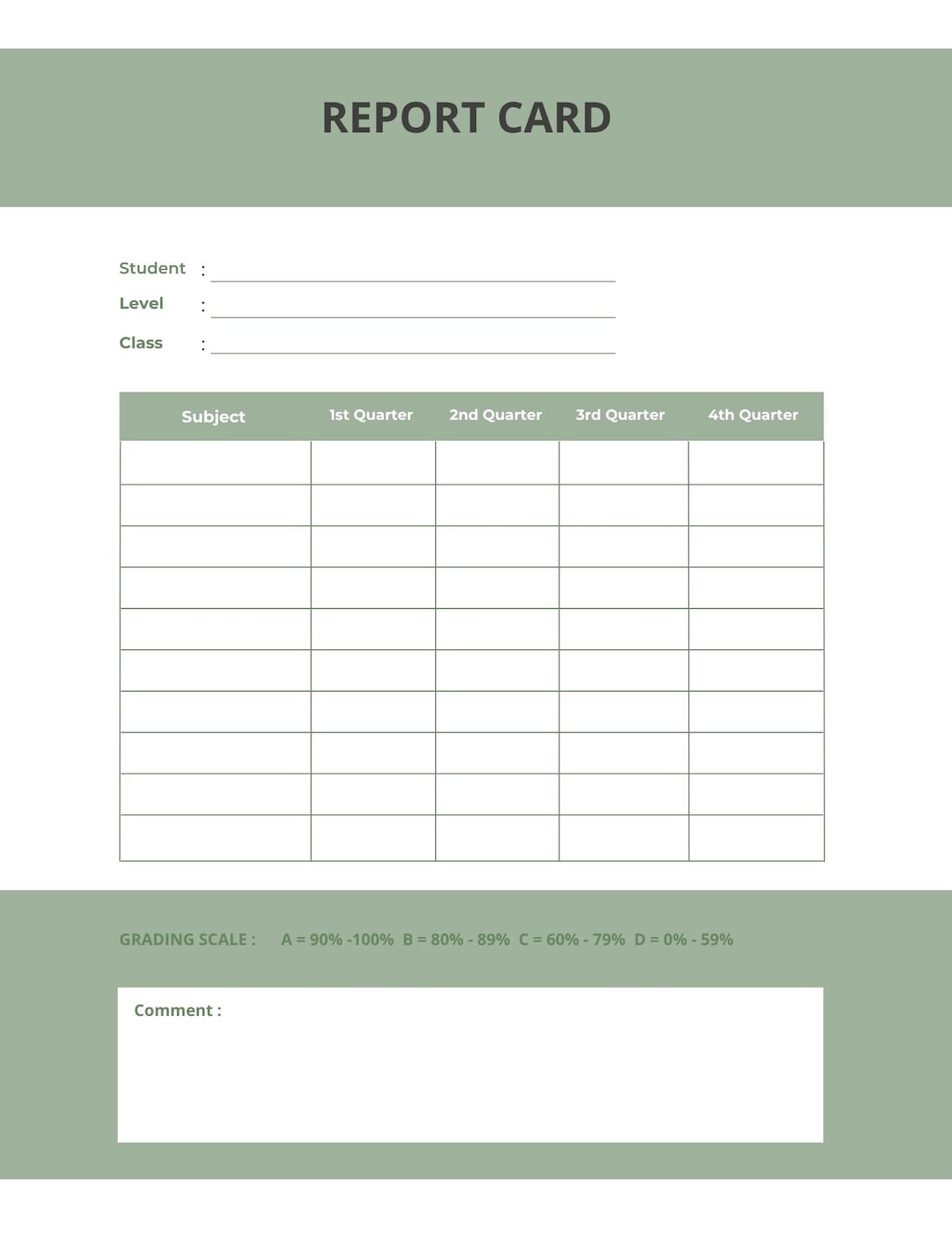 Homeschool Report Card Template: End of Year Progress (PDF Downloadable ...
