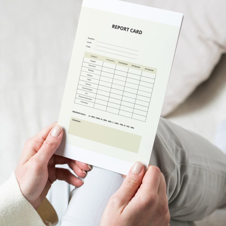 Report Card for School Progress Homeschool Report Instant Print ...