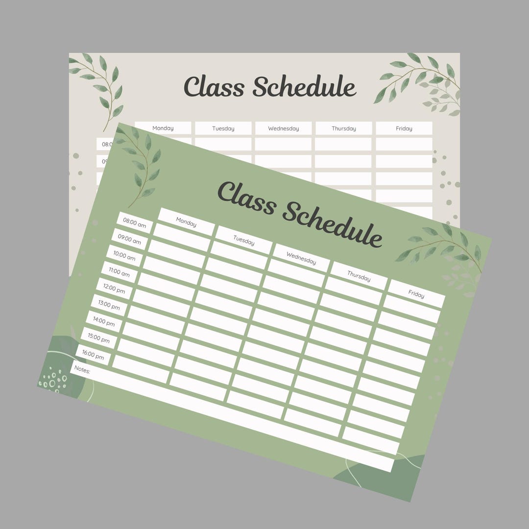 Botanical Classroom Schedule Printable: Teacher Planner (A4 Digital ...