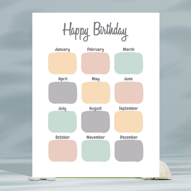 Happy Birthday Poster Kids Birthday Months Celebrate Student Birthday ...