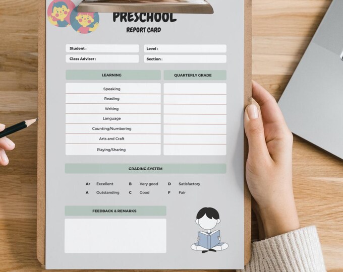 Preschool Report Card Kindergarten Progress Report Homeschool Simple ...