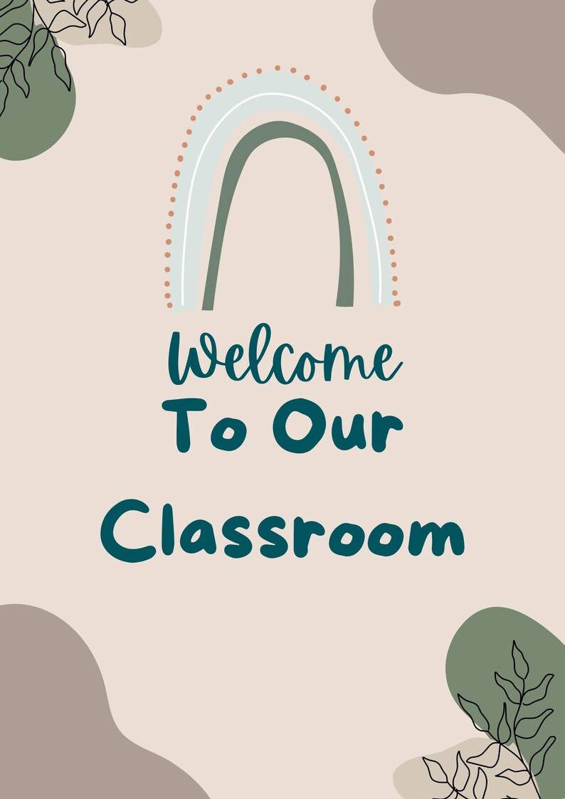 Welcome to Our Classroom Wall Poster School Pastel Color Rainbow Decor ...