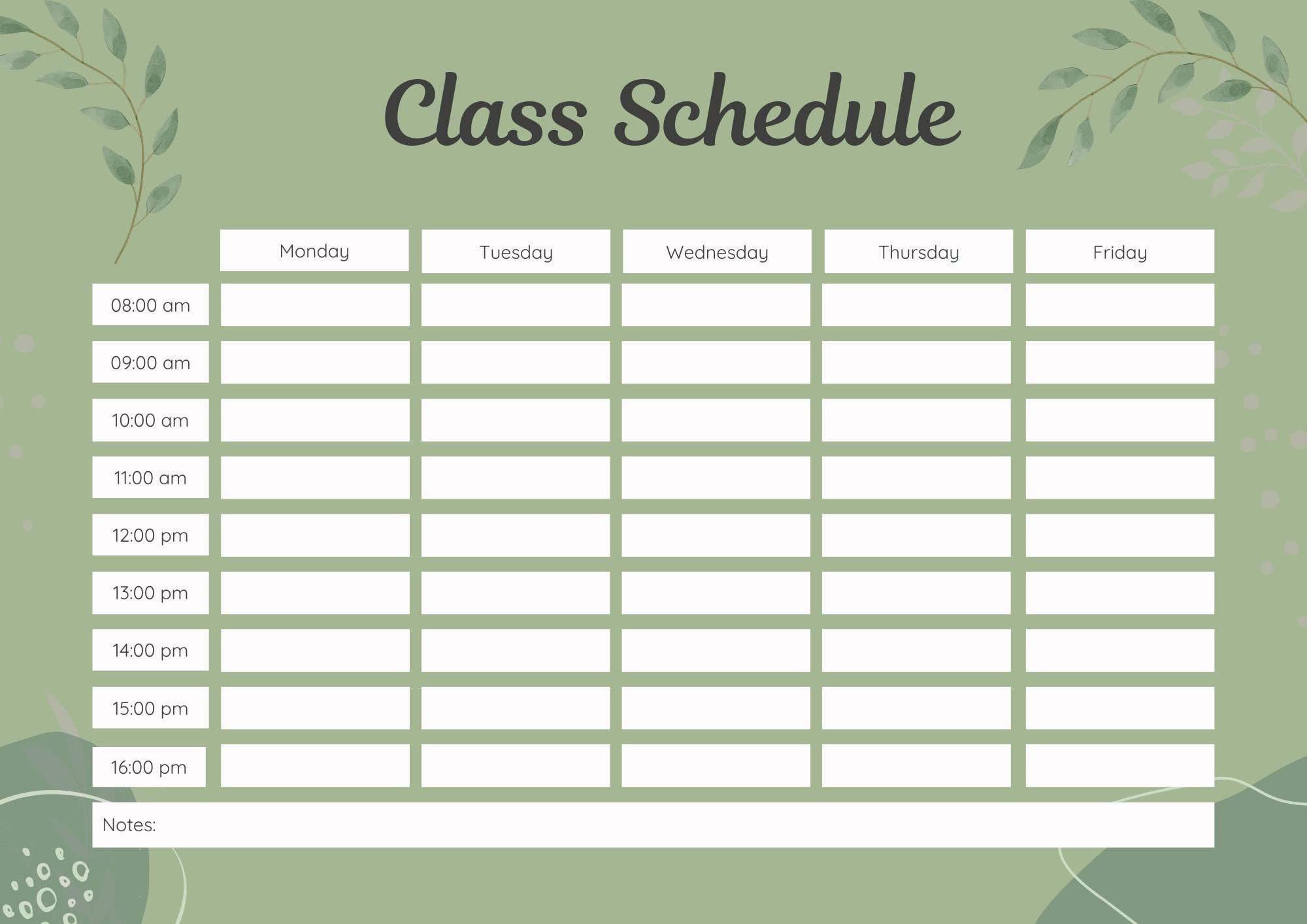 Botanical Classroom Schedule Printable: Teacher Planner (A4 Digital ...