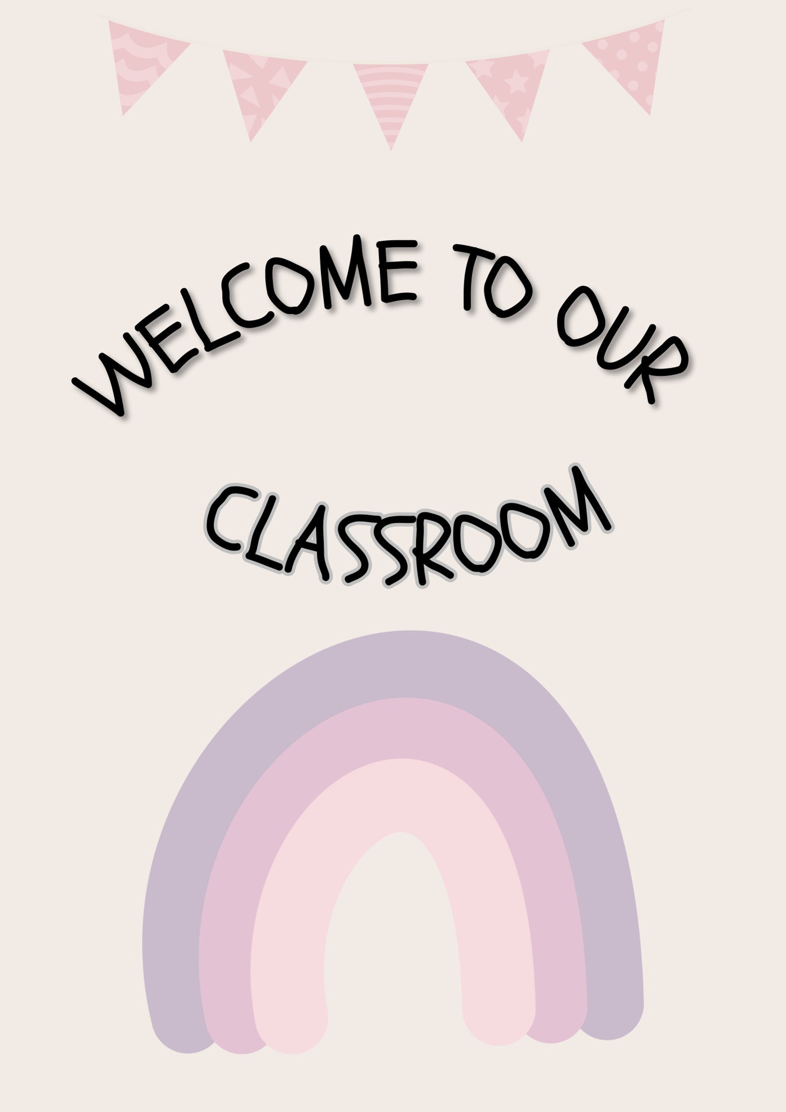 Welcome to Our Classroom Wall Poster School Pastel Color Rainbow Decor ...