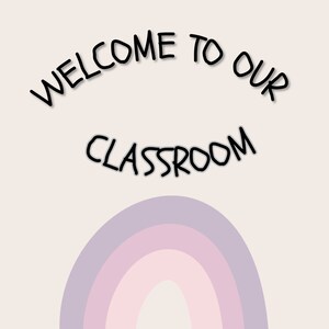 Welcome to Our Classroom Wall Poster School Pastel Color Rainbow Decor ...