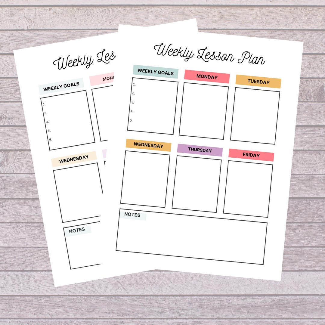 Simple Weekly Lesson Plan Template: Homeschool Planner (digital ...
