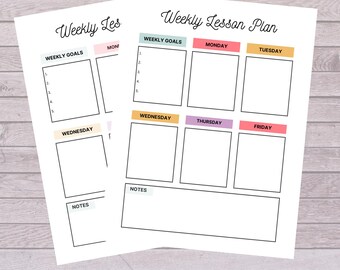 Simple Weekly Lesson Plan Template: Homeschool Planner (digital ...
