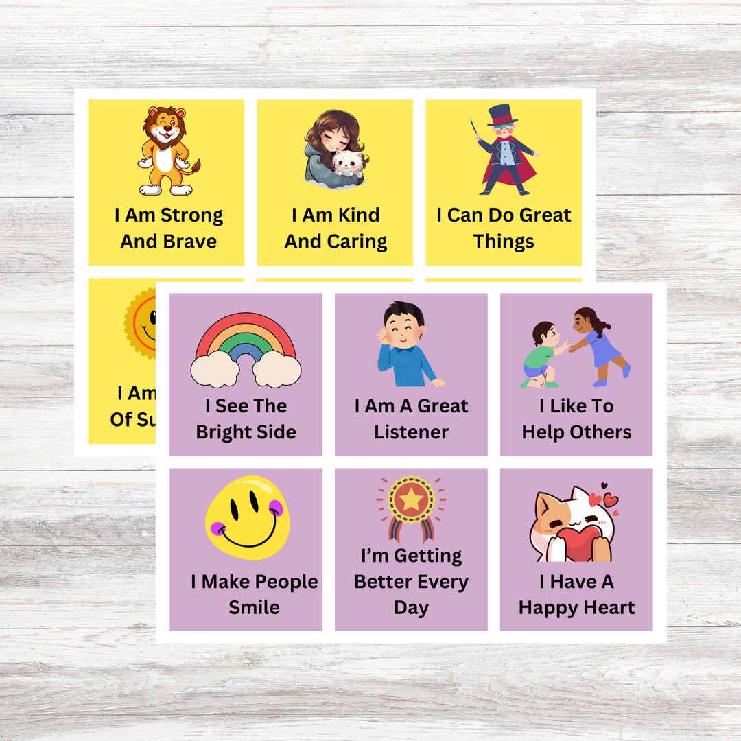 Positive Affirmation Printable Flash Cards Spring Color Visuals for ...