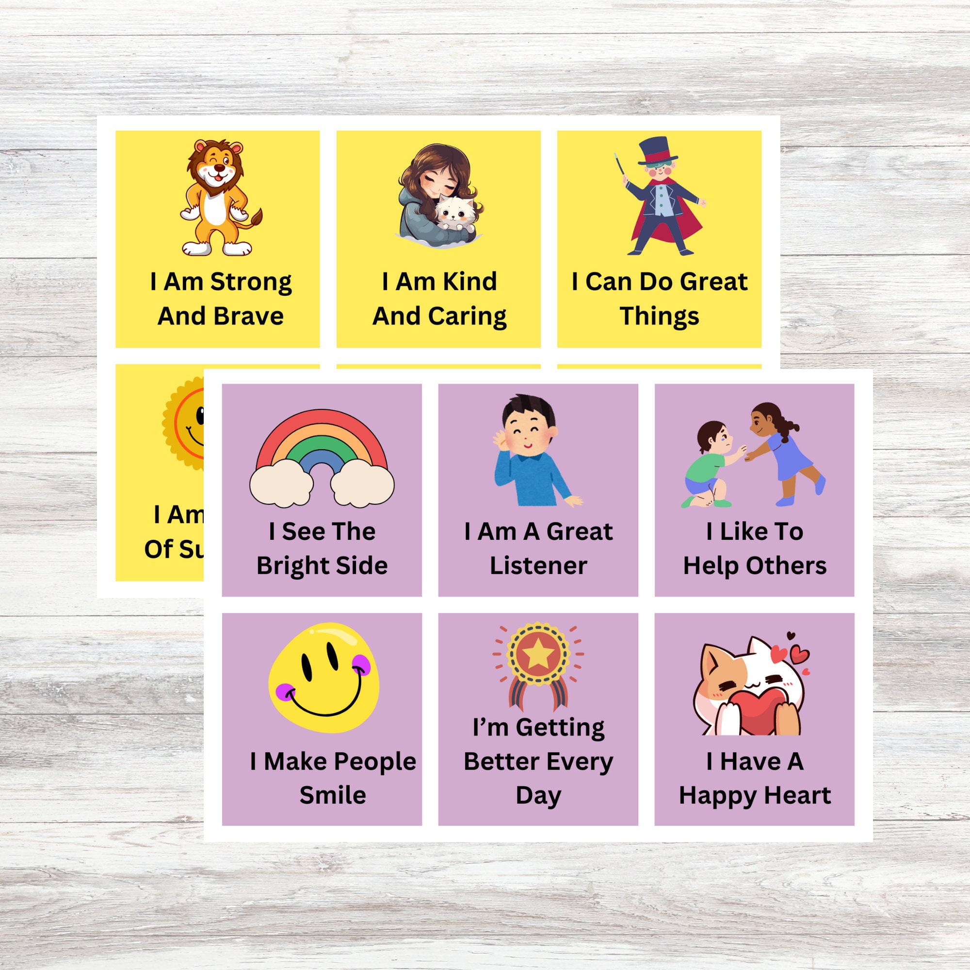Positive Affirmation Printable Flash Cards Spring Color Visuals for ...