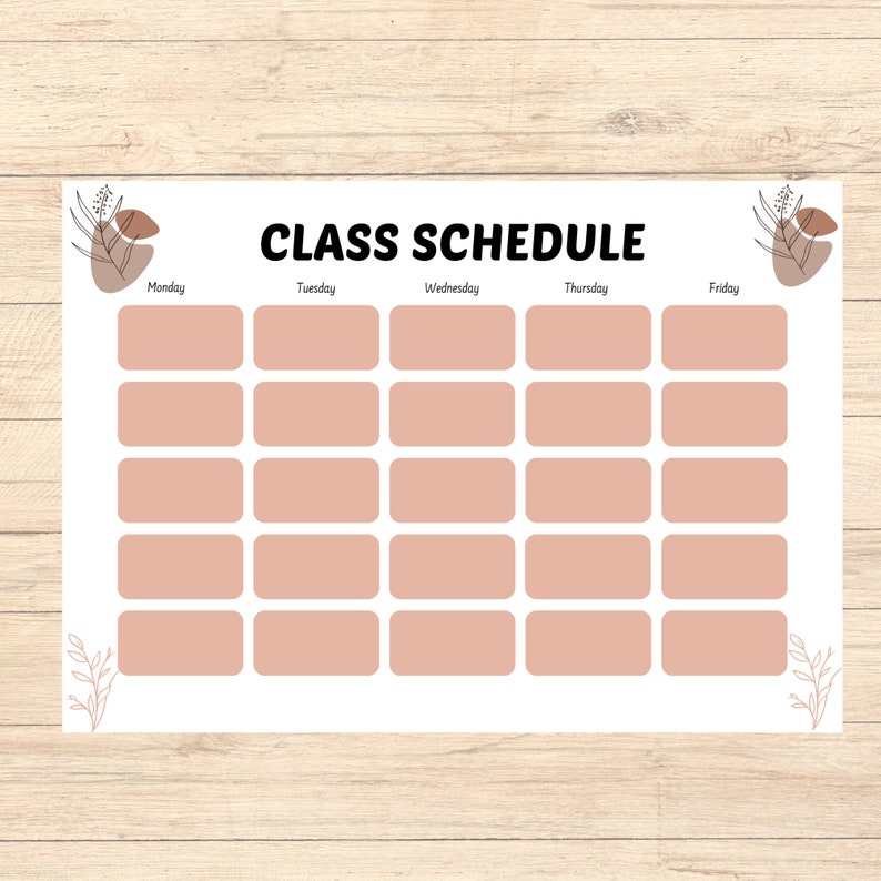 Classroom Schedule Keeping Track of Your Day School Planner Printable ...
