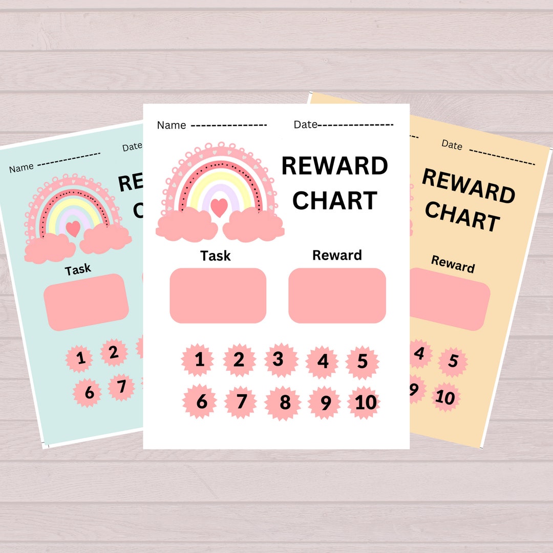 Reward Chart Printable Sticker Kids Prize Toddler Reward Chart ...