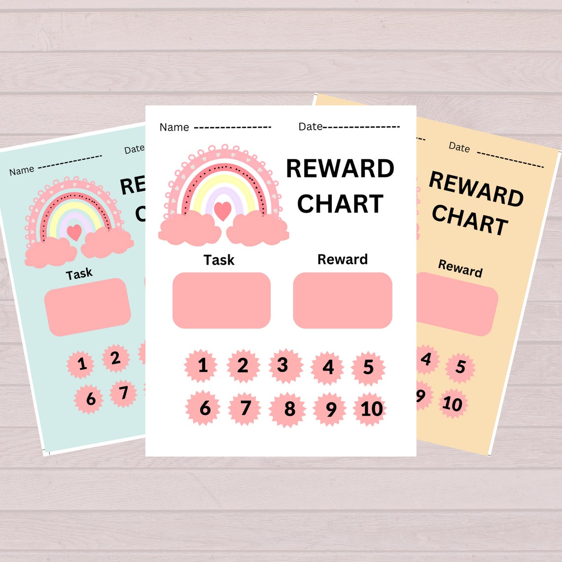 Reward Chart Printable Sticker Kids Prize Toddler Reward Chart ...