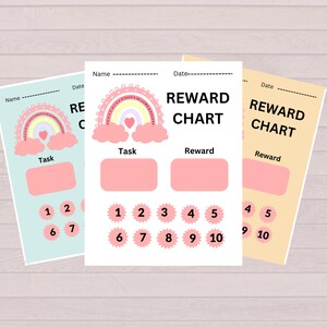 Reward Chart Printable Sticker Kids Prize Toddler Reward Chart ...