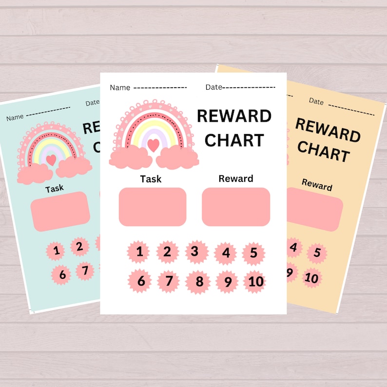 Reward Chart Printable Sticker Kids Prize Toddler Reward Chart ...