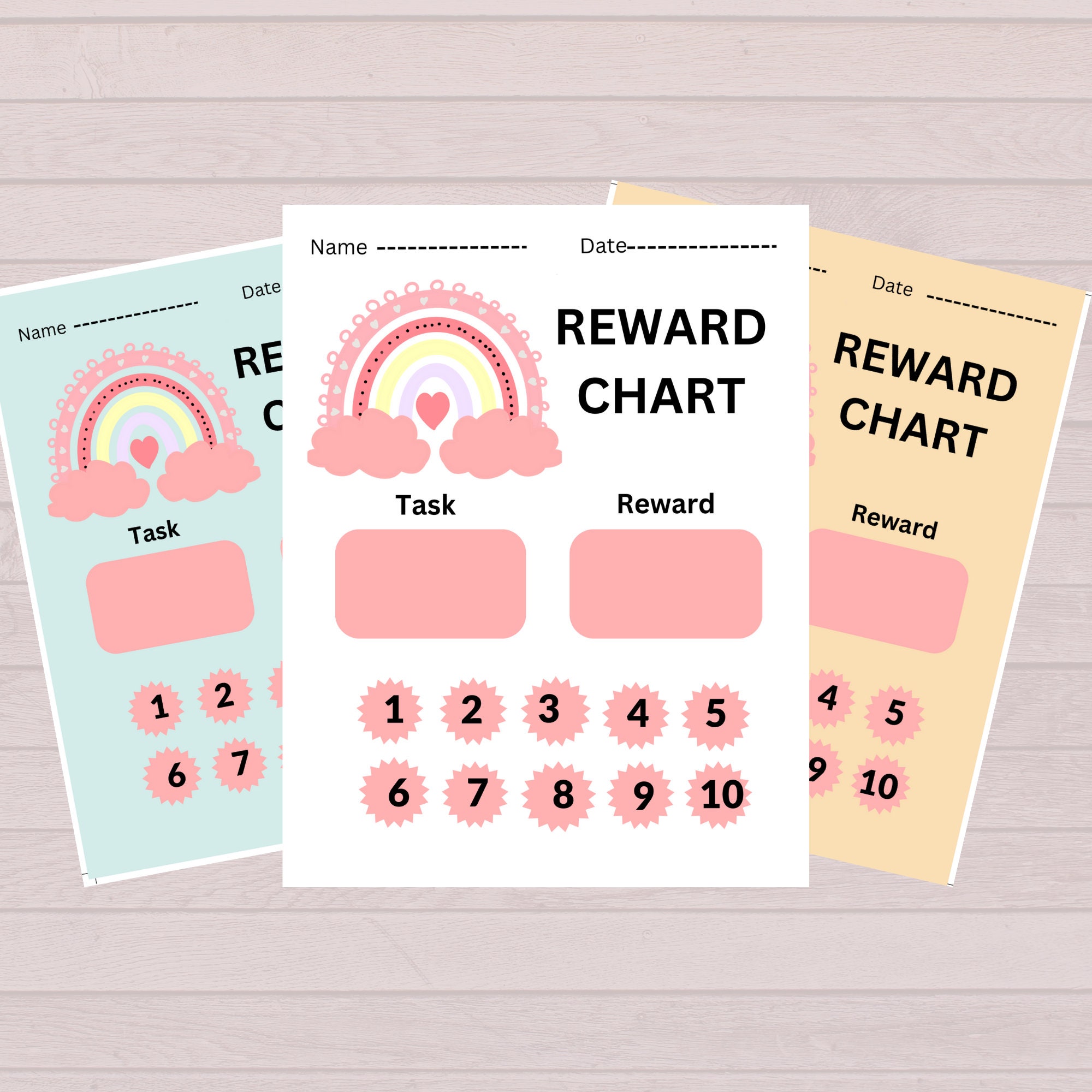 Reward Chart Printable Sticker Kids Prize Toddler Reward Chart ...