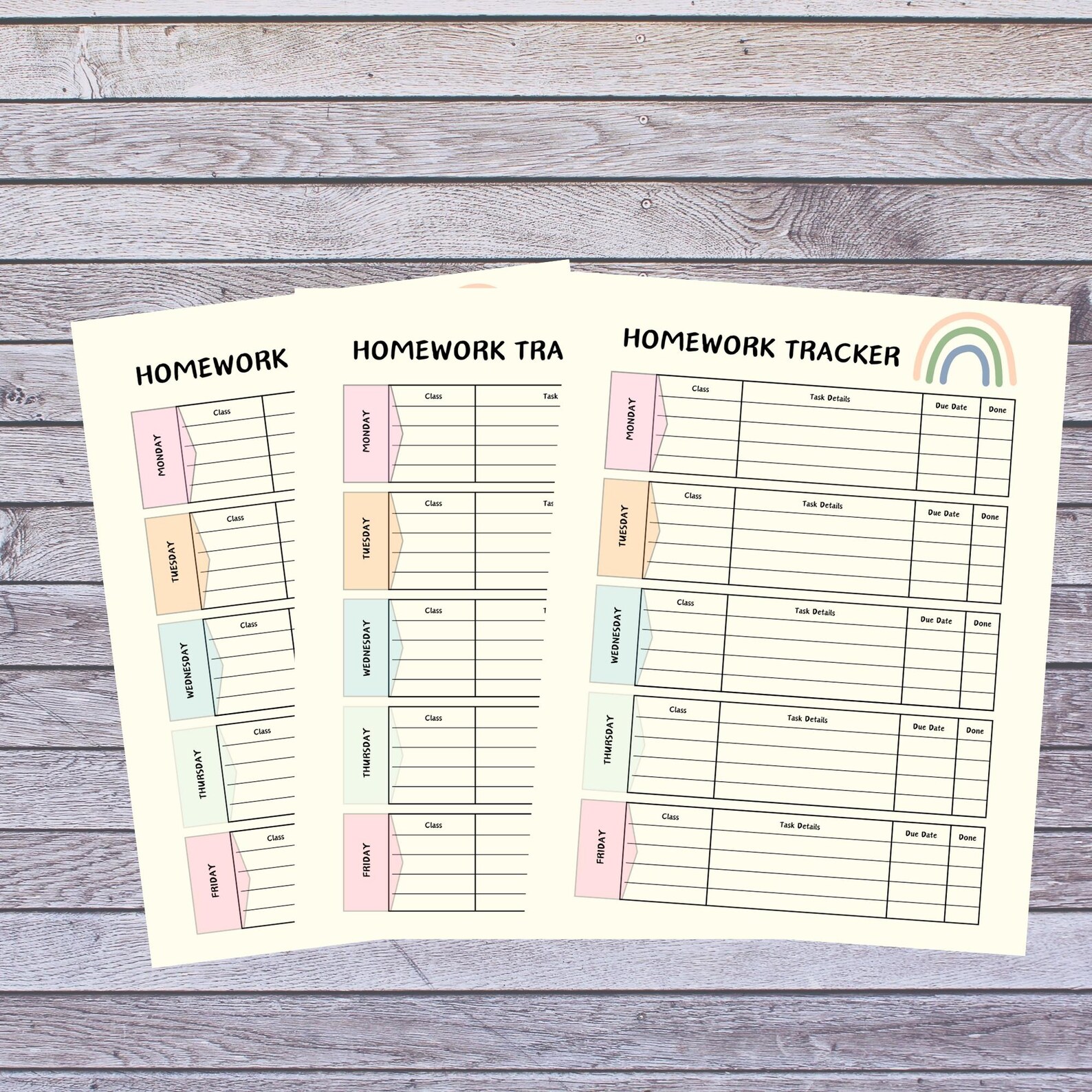 Homework Tracker Printable: Student Assignment Checklist (digital ...