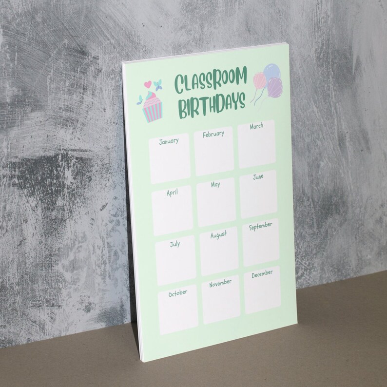 Classroom Birthday Poster Kids Birthday Months Celebrate Student ...