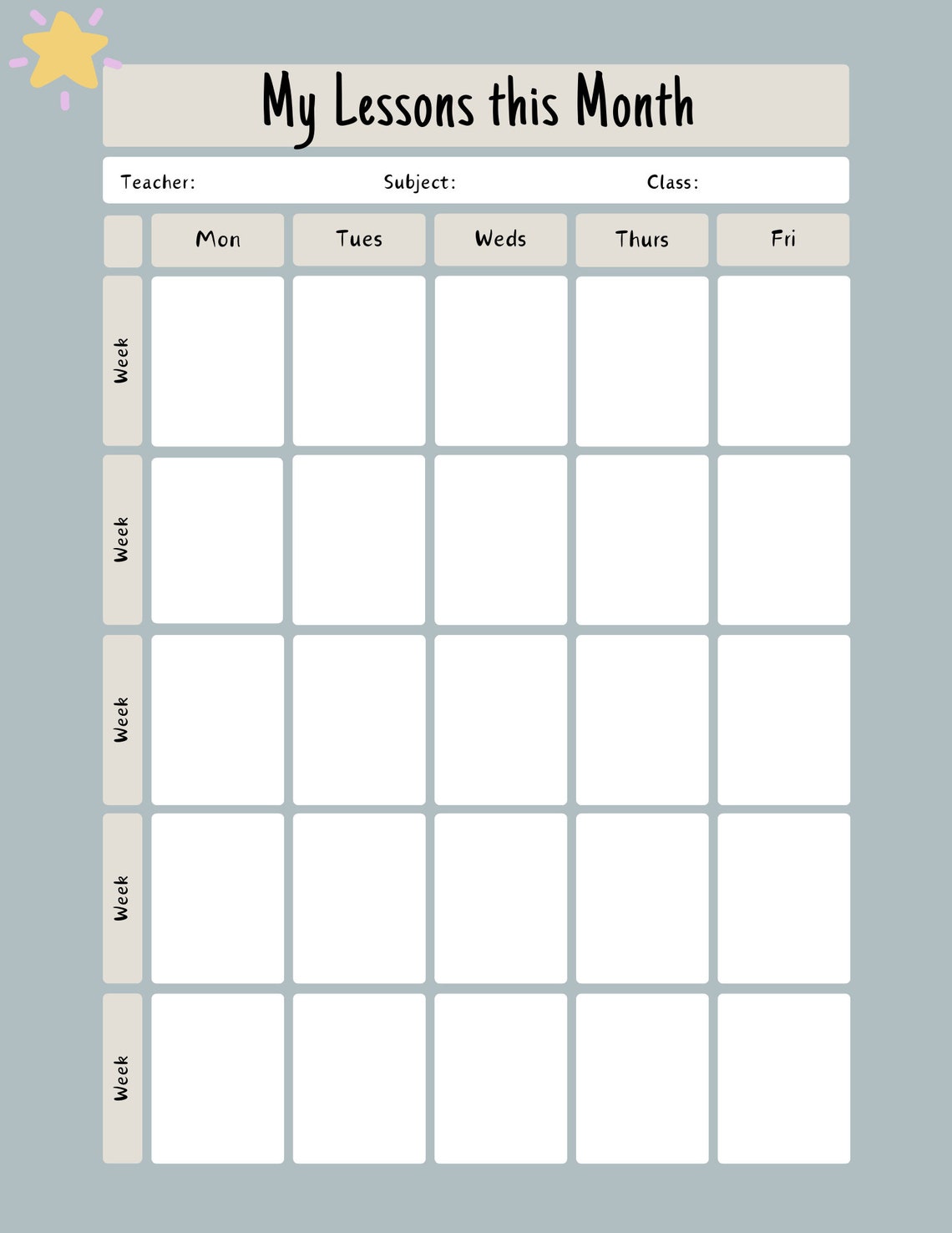 Monthly Lesson Plans Students Simple Planner for Homeschool Educators ...