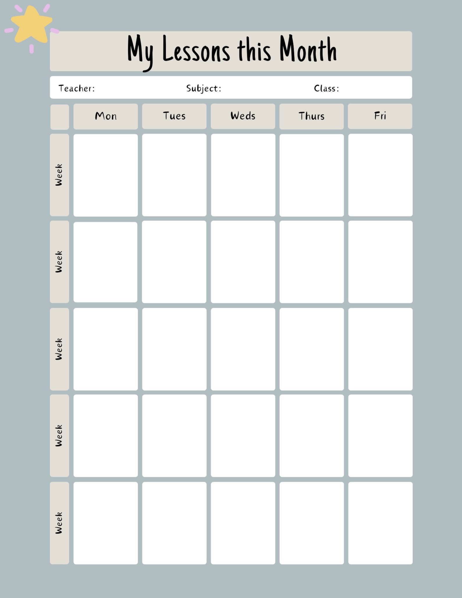 Monthly Lesson Plans Students Simple Planner for Homeschool Educators ...