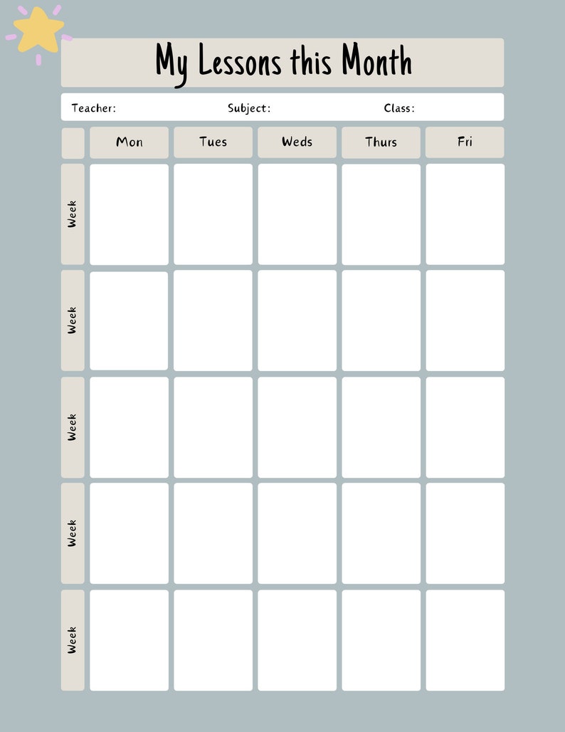Monthly Lesson Plans Students Simple Planner for Homeschool Educators ...