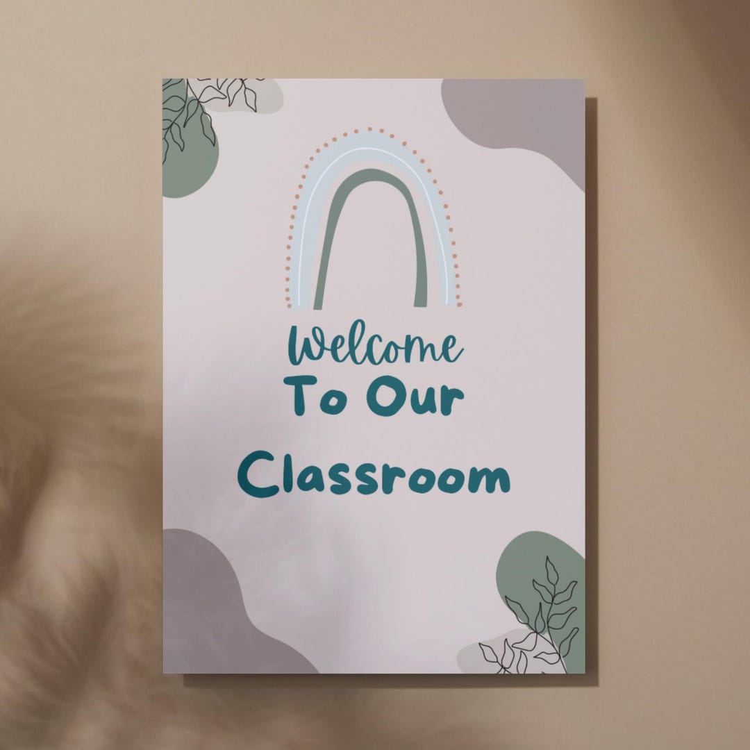 Welcome to Our Classroom Wall Poster School Pastel Color Rainbow Decor ...