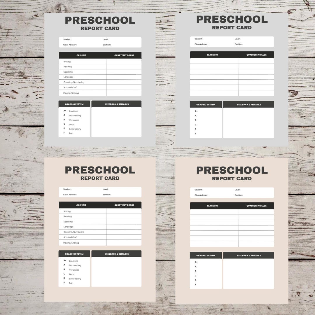 Printable Homeschool Report Card: Simple Kindergarten Progress Tracker ...