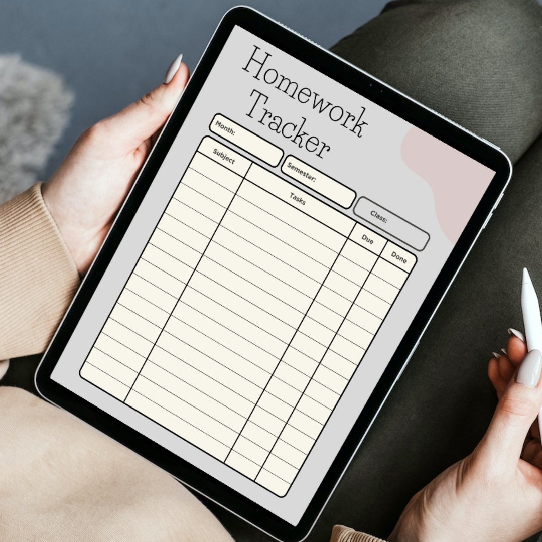 Homework Tracker for Kids Instant Print Assignment Tracker Students ...