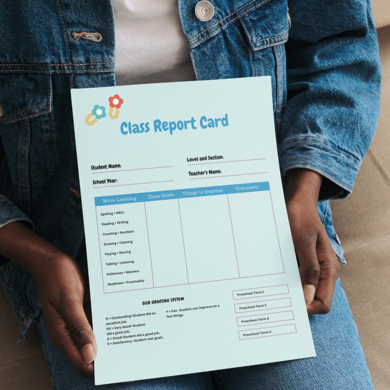 Preschool Report Card Kindergarten Progress Report Homeschool Simple ...