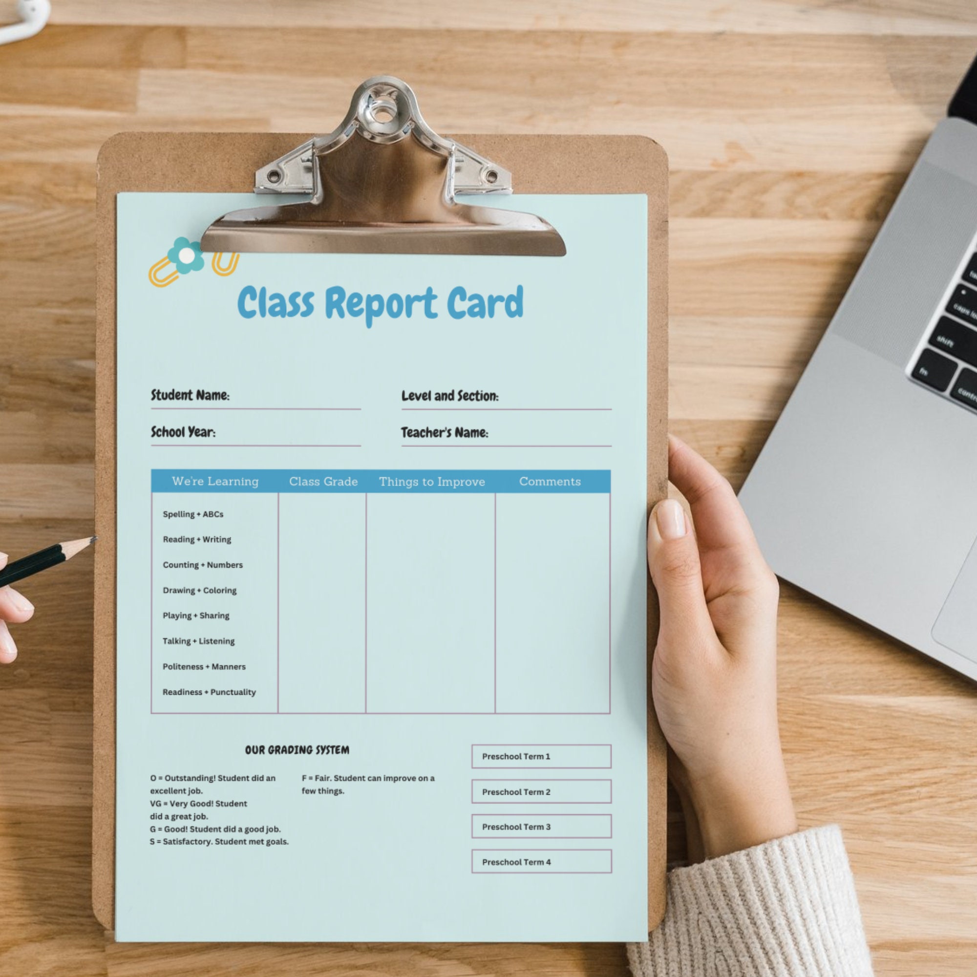 Preschool Report Card Kindergarten Progress Report Homeschool Simple ...