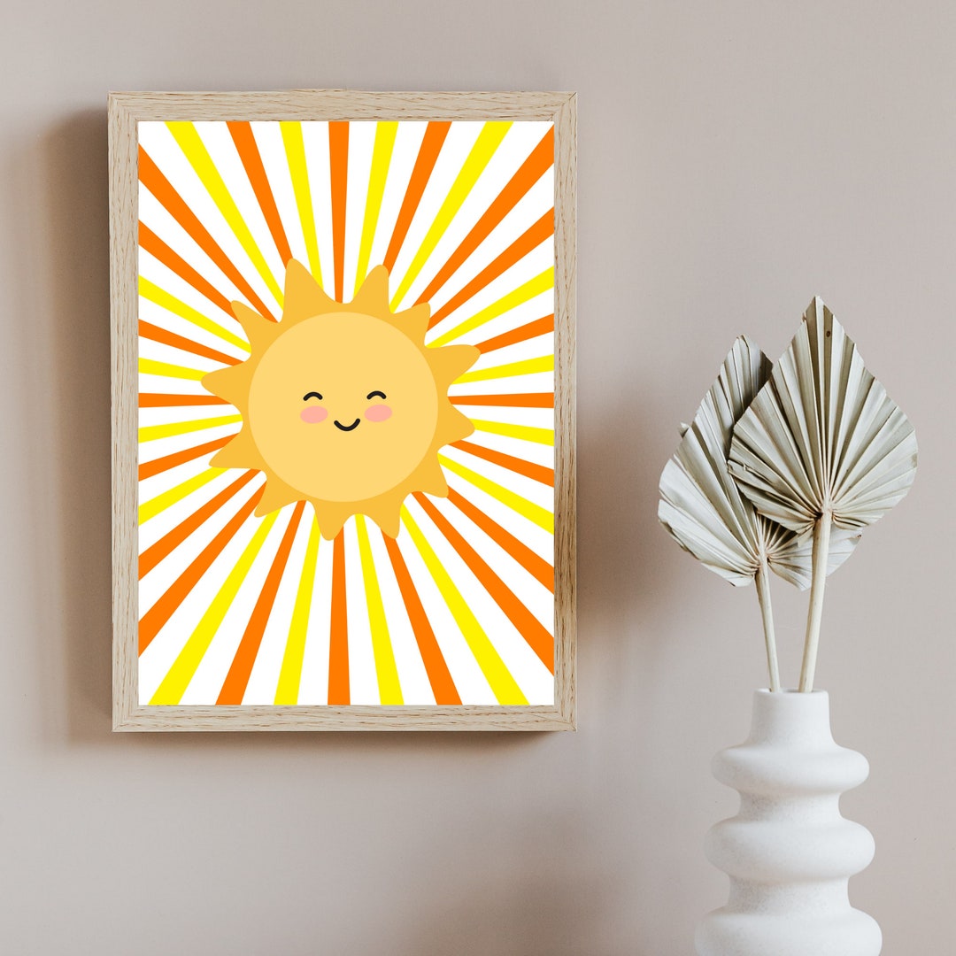Sun Poster Nursery Wall Art Child's Bedroom Playroom Decor Instant ...