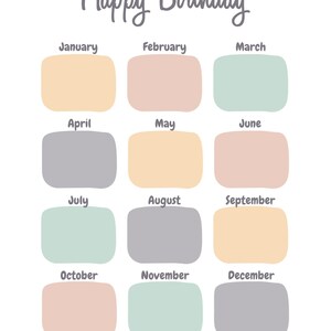 Classroom Birthday Poster: Fun Pastel Decor (digital Download) - Etsy