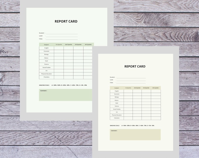 Homeschool Report Card, Printable Report Card, Editable Report Card ...